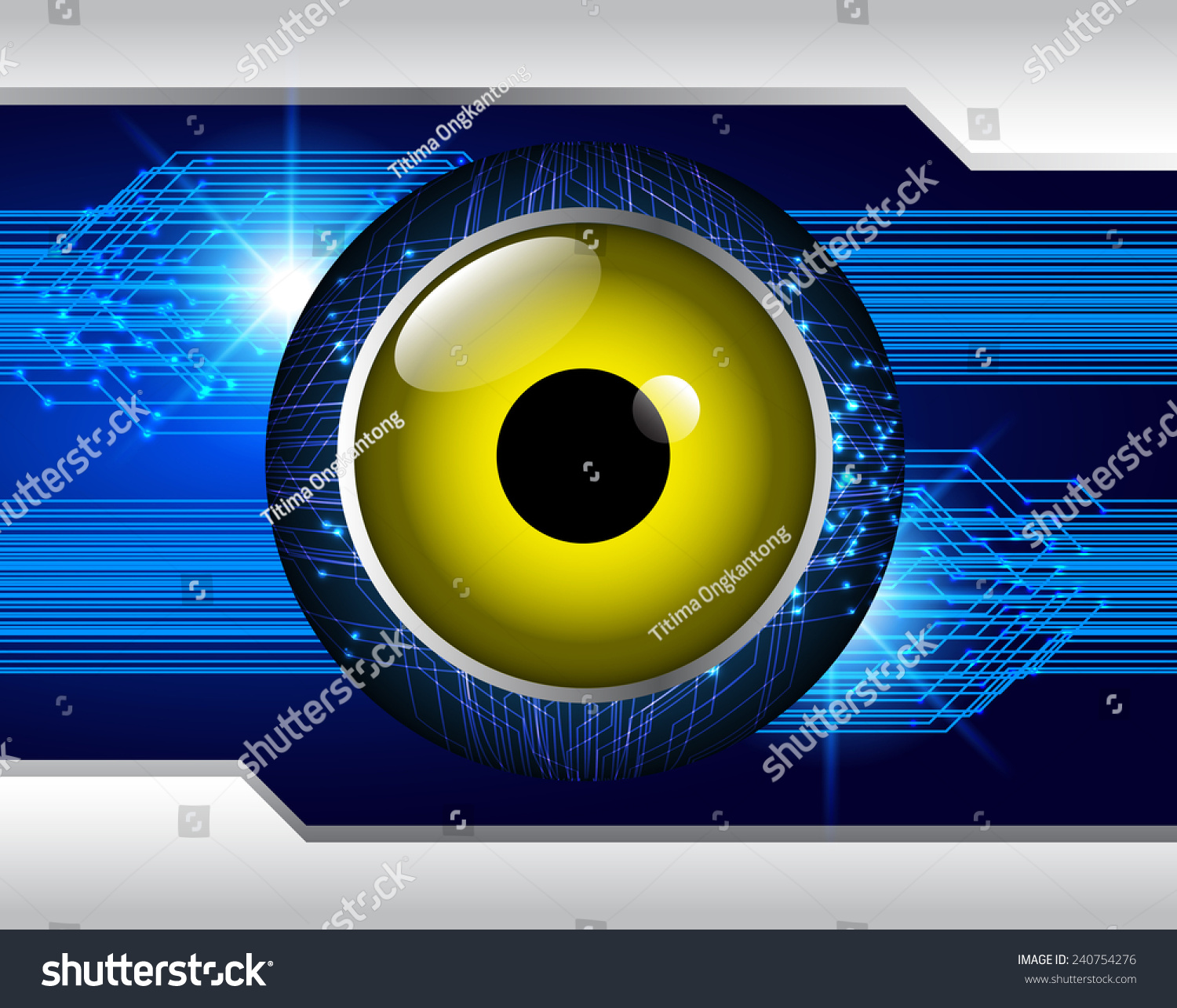 Blue Yellow Light Abstract Technology Background Stock Vector (Royalty ...