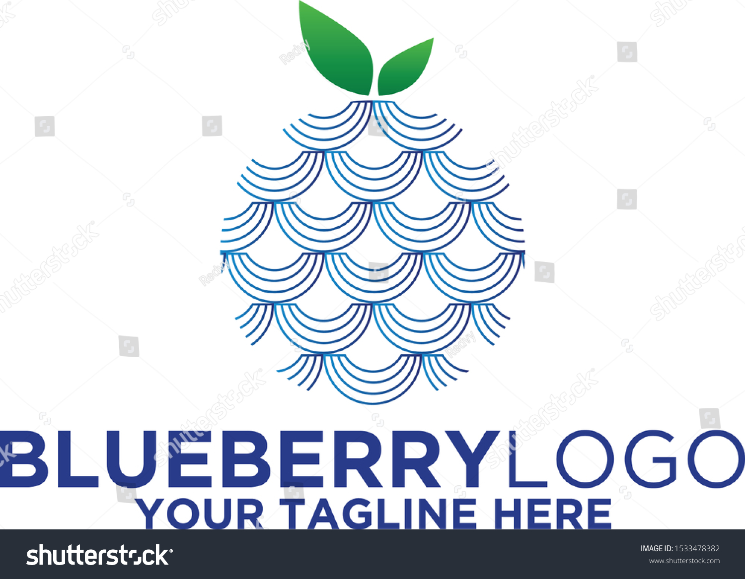 Blueberry Fruit Circle Logo Template Stock Vector (Royalty Free ...
