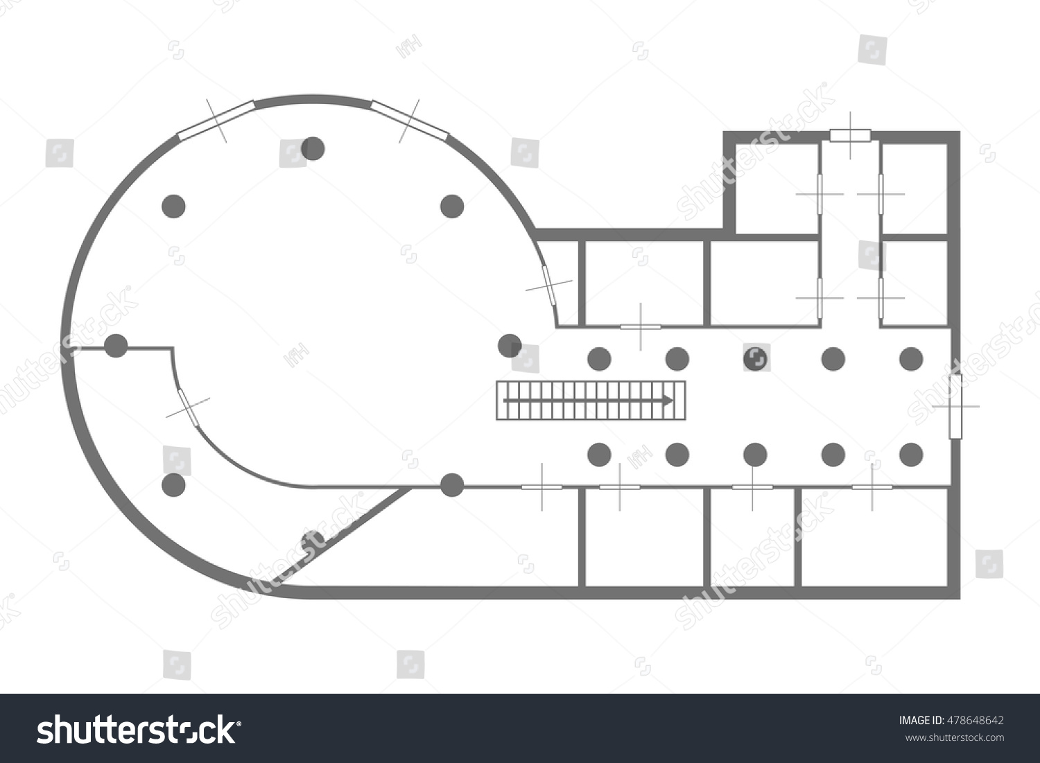 Blueprint House Round Stock Vector (Royalty Free) 478648642 | Shutterstock