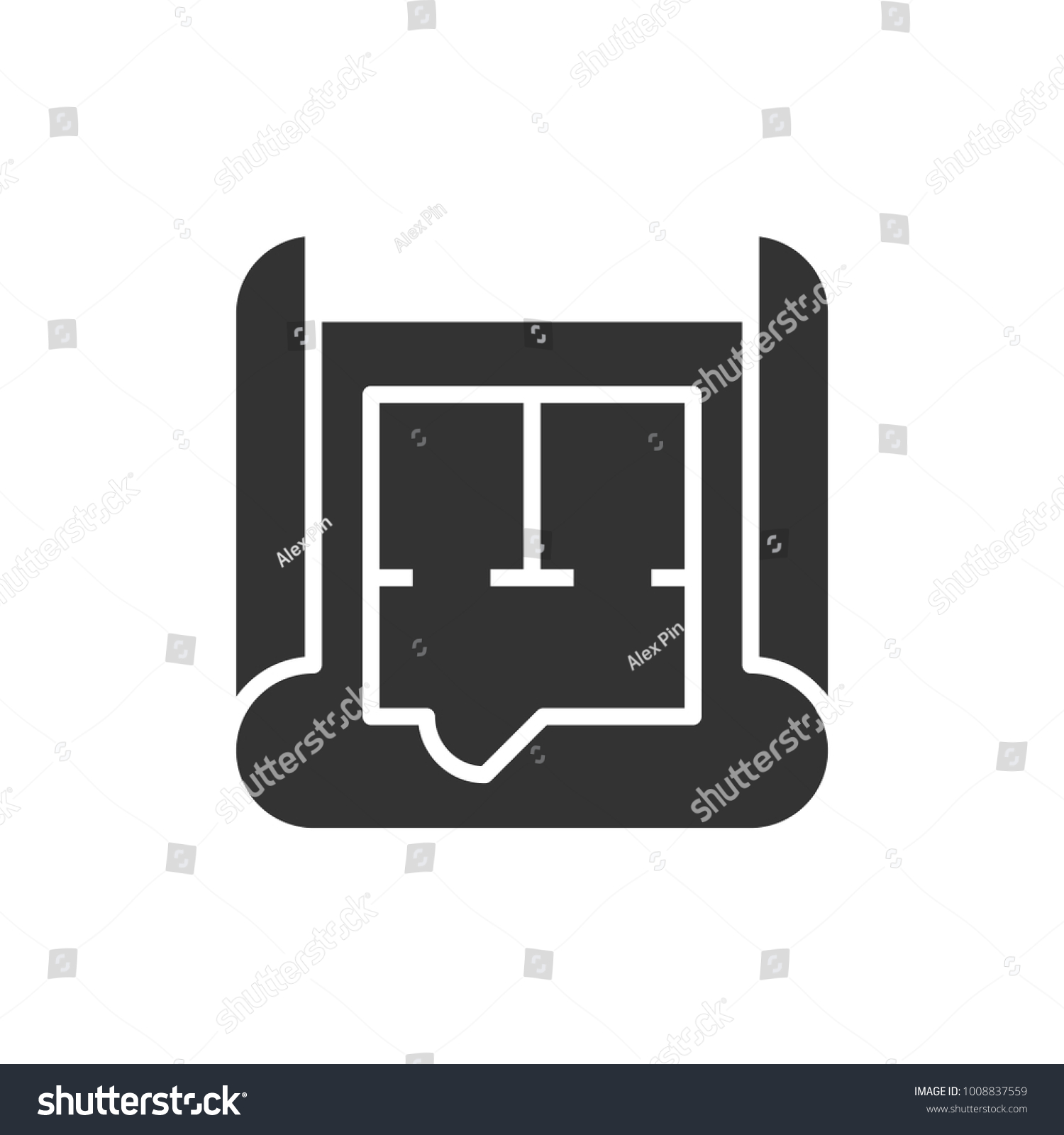 Blueprint Roll Black Icon Stock Vector (Royalty Free) 1008837559 ...