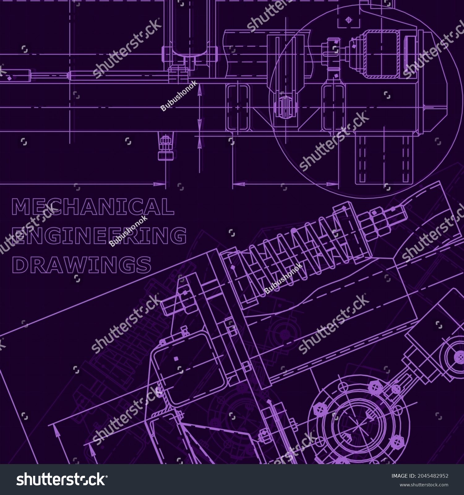 Blueprint Scheme Plan Sketch Technical Illustrations Stock Vector ...