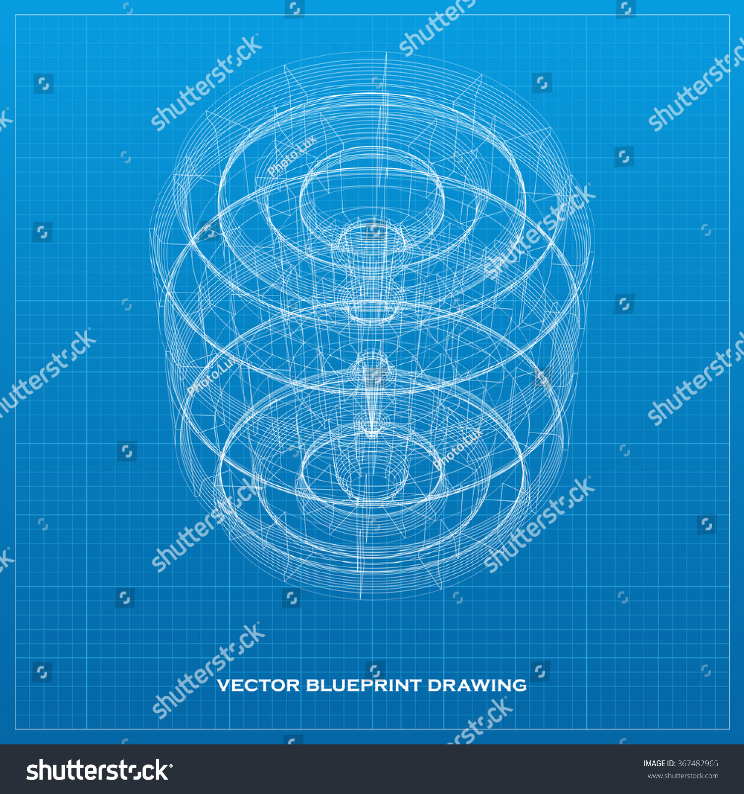 Blueprint Sketch Design Vector Illustration Stock Vector (Royalty Free ...