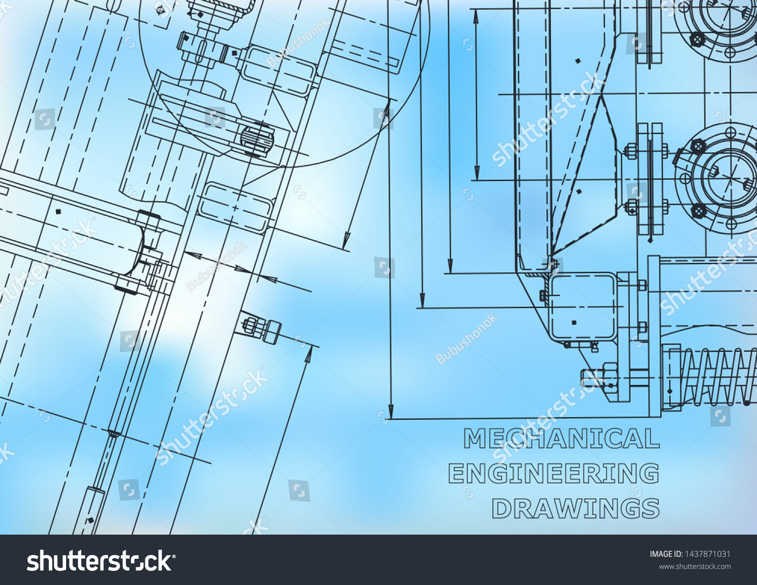 Blueprint Sketch Vector Engineering Illustration Stock Vector (Royalty ...