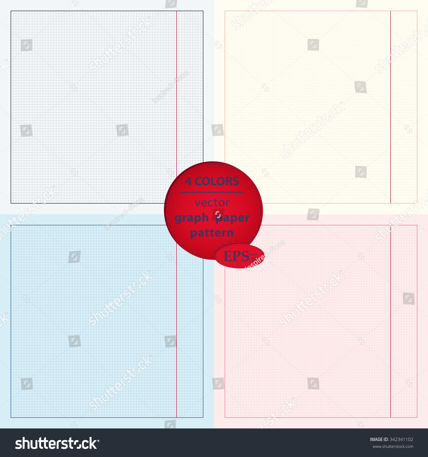 Blueprint Technical Grid Background Red Line Stock Vector (Royalty Free ...