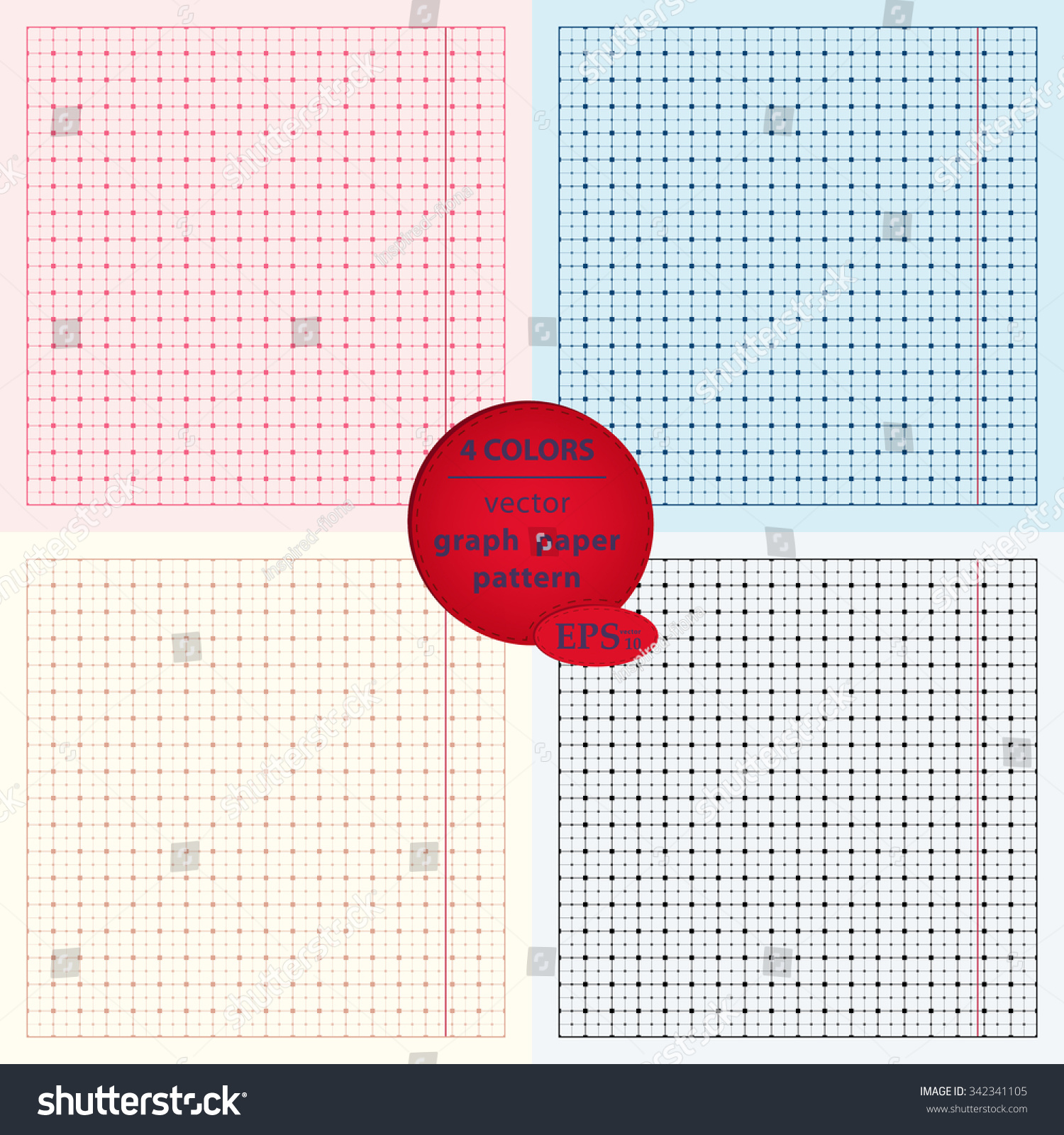 Blueprint Technical Grid Background Red Line Stock Vector (Royalty Free ...