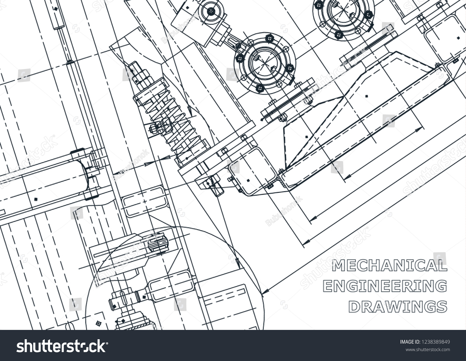Blueprint Vector Engineering Drawings Mechanical Instrument Stock ...