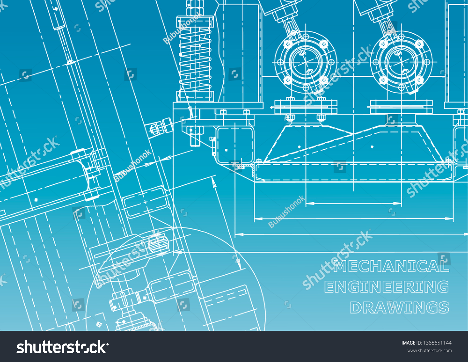 Blueprint Vector Engineering Drawings Mechanical Instrument Stock ...