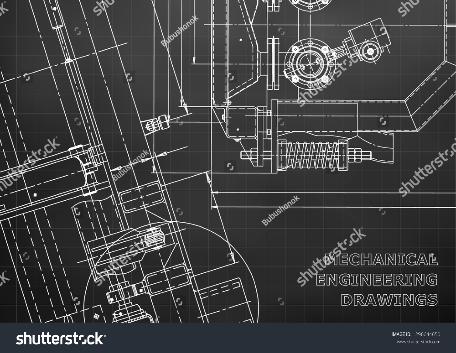 Blueprint Vector Engineering Drawings Mechanical Instrument Stock ...