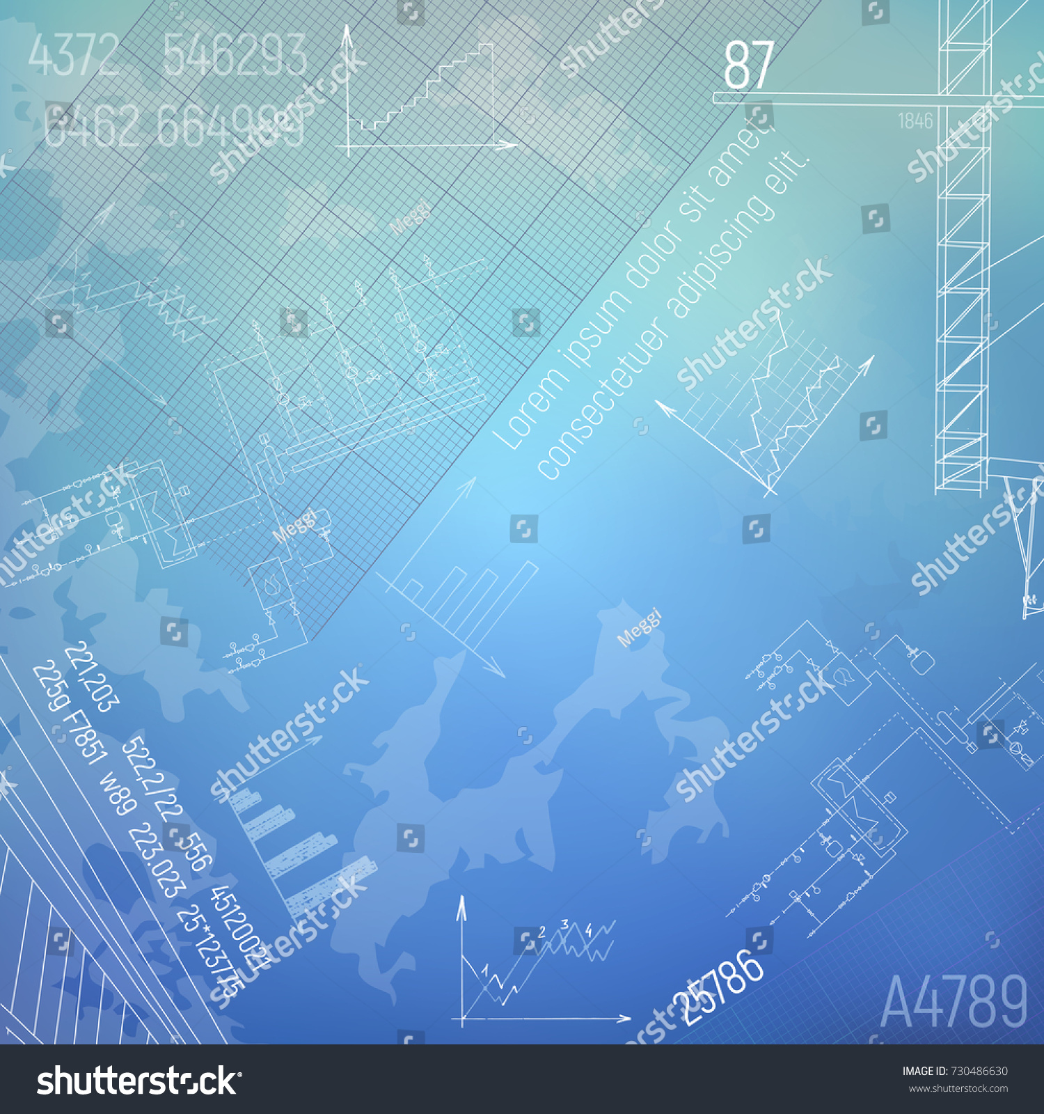 Blueprints Boiler Room Engineering Construction Drawings Stock Vector ...
