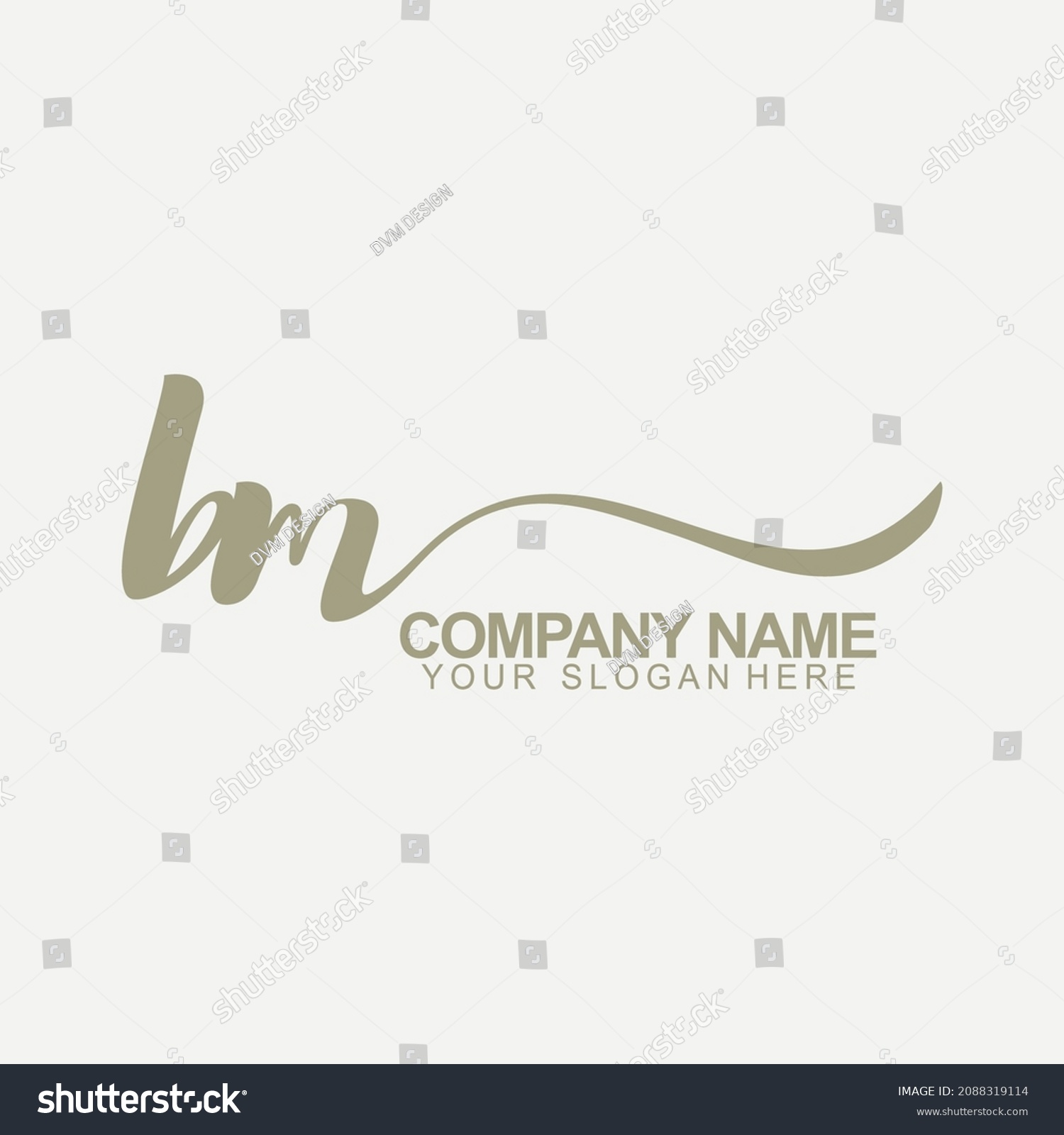 Bm Initial Handwriting Logo Design Vector Stock Vector (Royalty Free ...