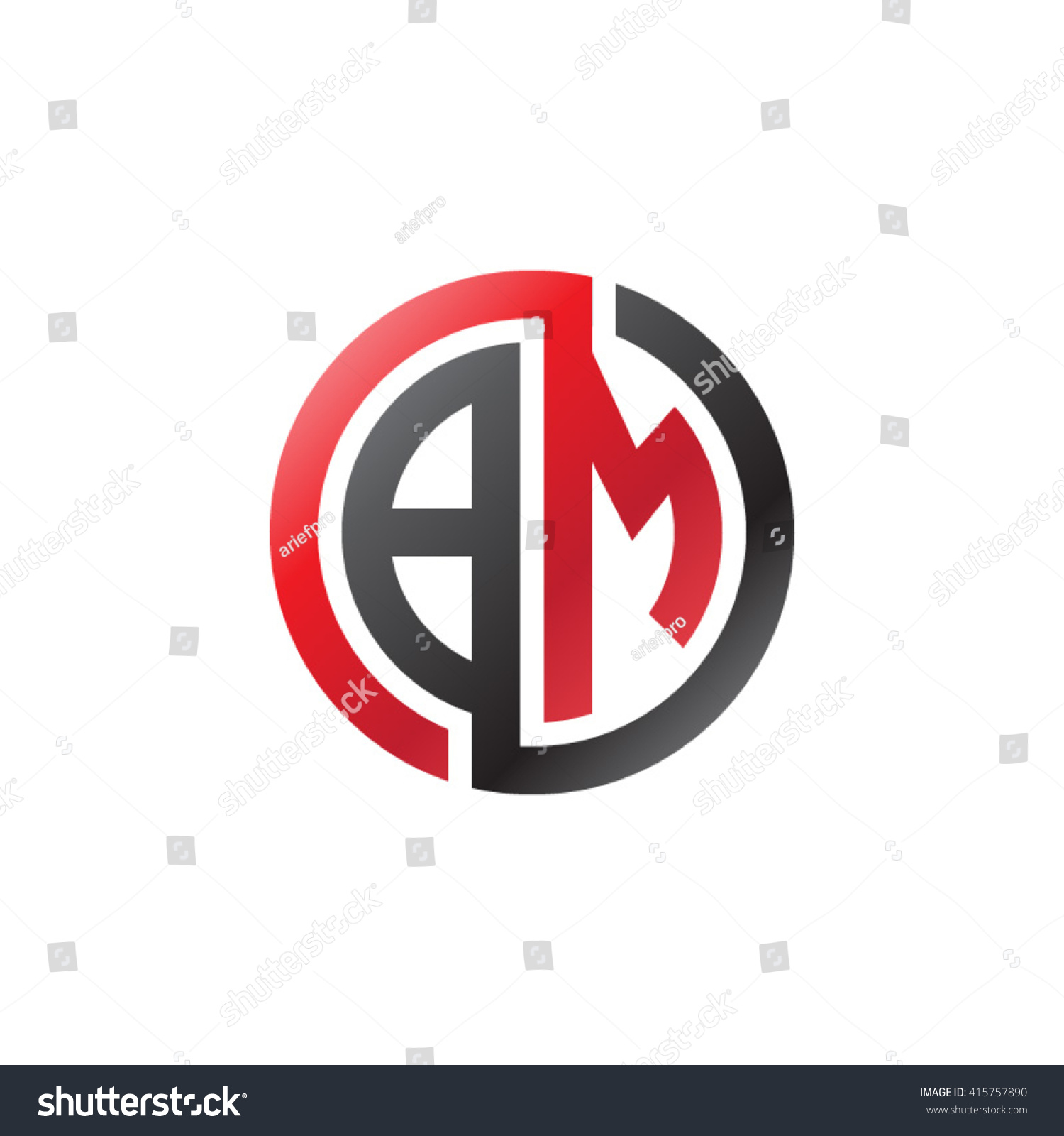 Bm Initial Letters Linked Circle Logo Stock Vektor 415757890 - Shutterstock