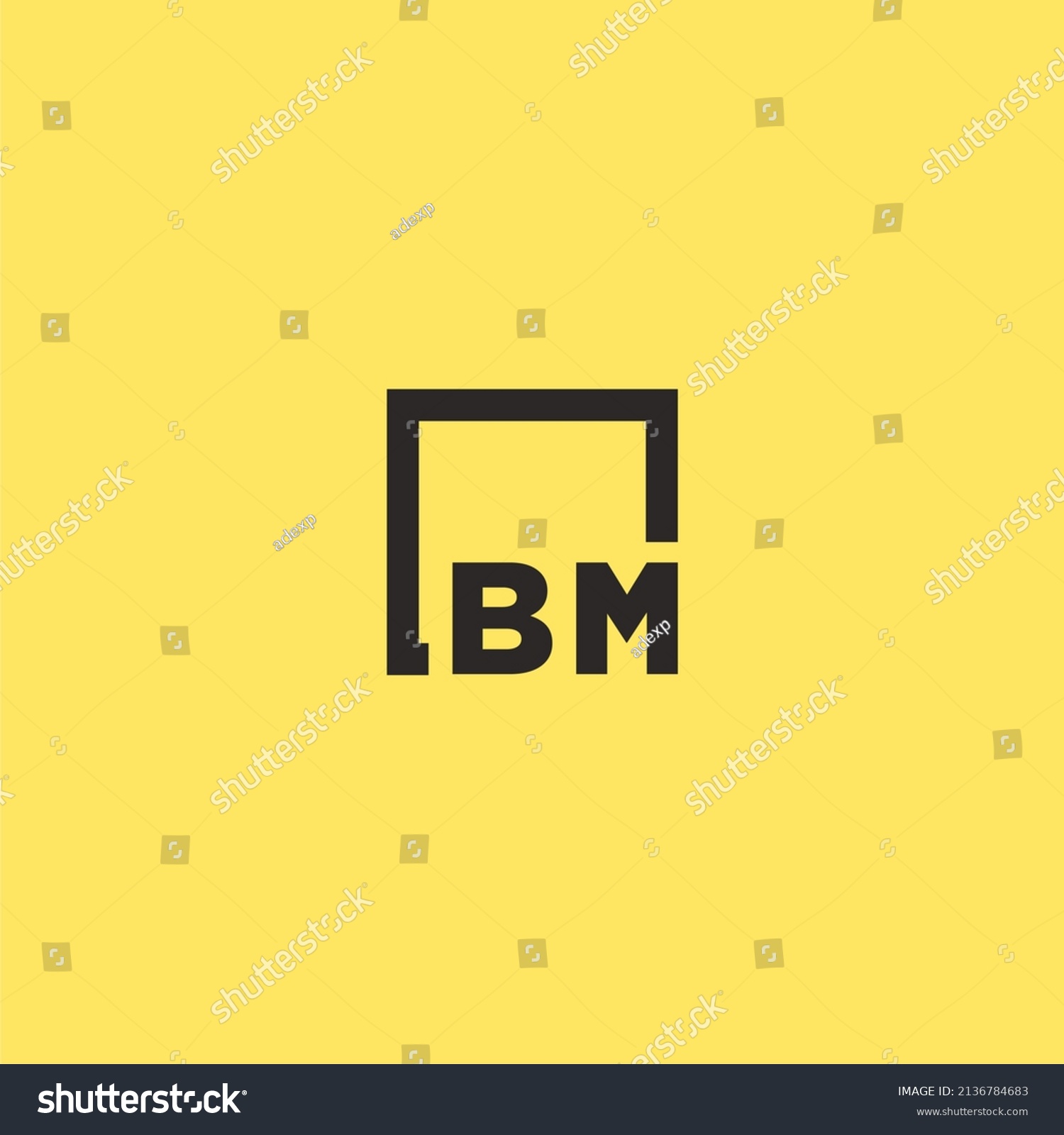 Bm Initial Monogram Logo Square Style Stock Vector (Royalty Free ...