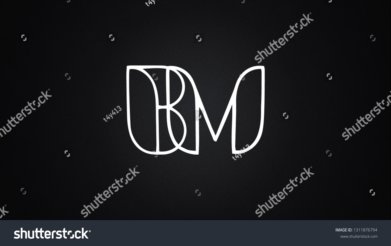 Bm Letter Logo Design Template Vector Stock Vector (Royalty Free ...