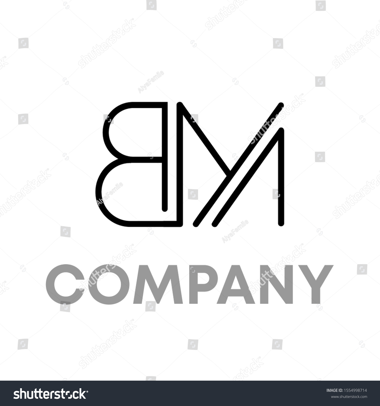 Vektor Stok Bm Logo Vector Sign Template Design (Tanpa Royalti ...