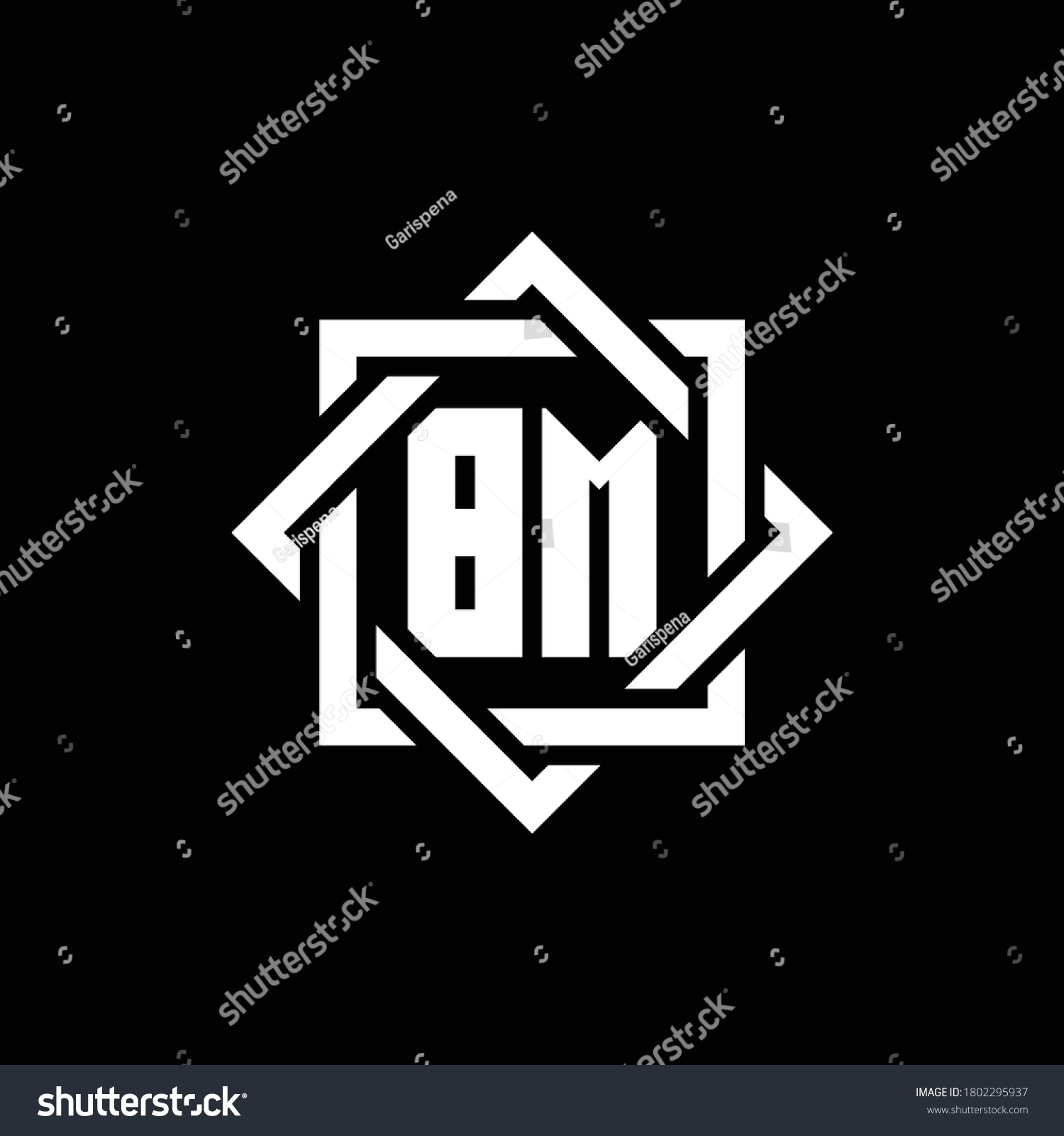 Bm Monogram Logo Abstract Square Around: เวกเตอร์สต็อก (ปลอดค่า ...