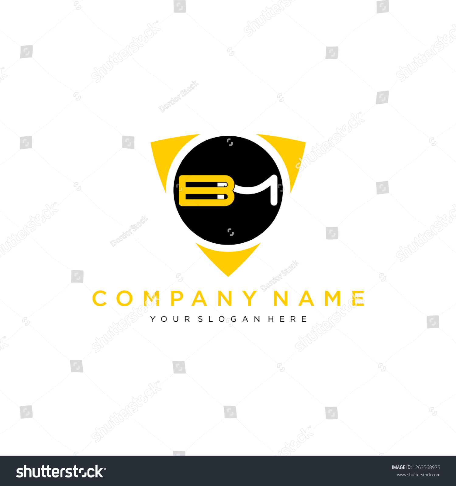 Bm Security Guard Logo Icon Template Stock Vector (Royalty Free ...