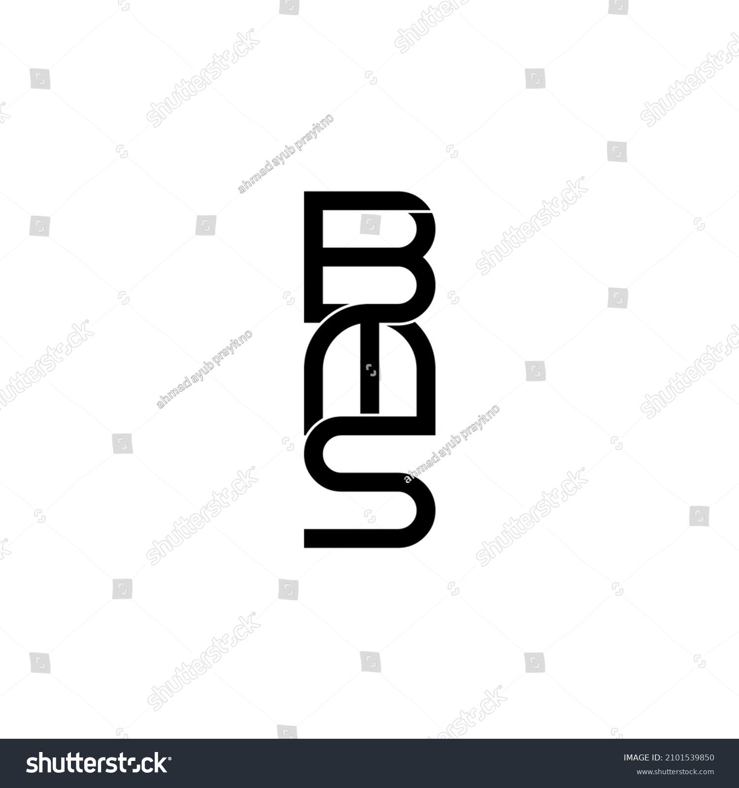 Bms Typography Letter Monogram Logo Design Stock Vector (Royalty Free ...