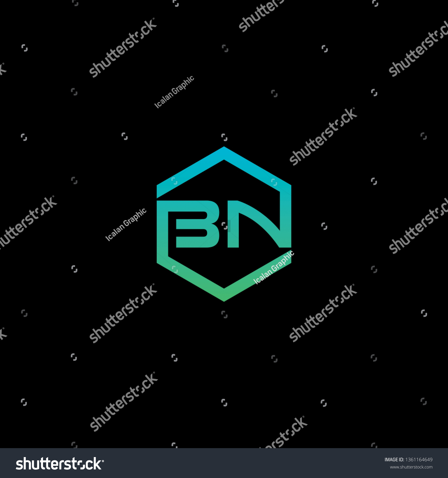 Bn Logo Template Vector Stock Vector (Royalty Free) 1361164649