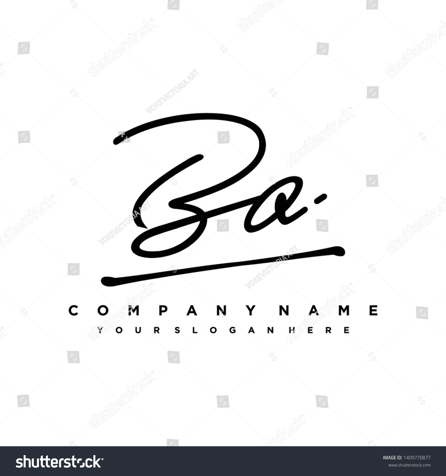 Bo Initial Signature Logo Handwriting Logo Stock Vector (Royalty Free ...