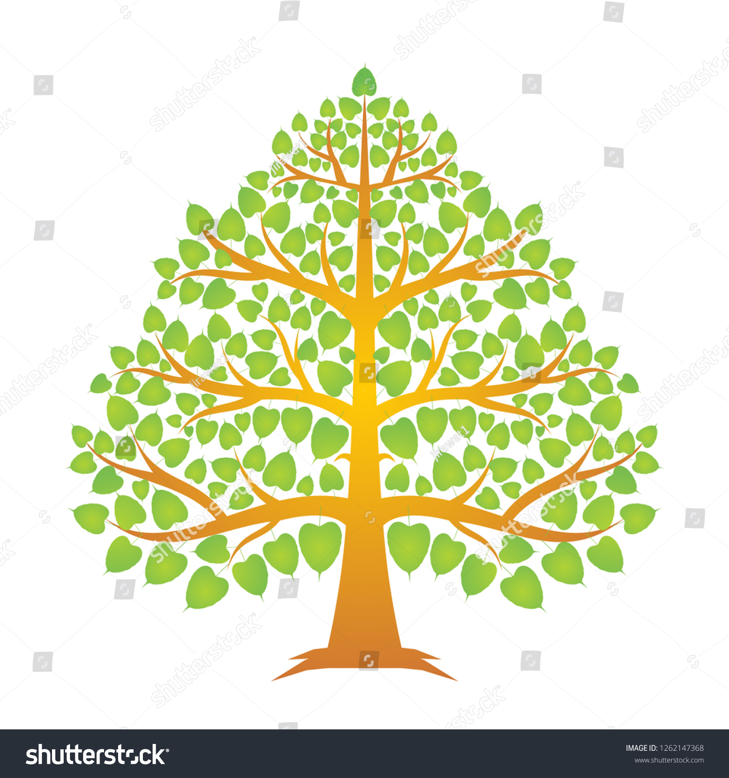 Bo Tree Vector Illustration Isolated: เวกเตอร์สต็อก (ปลอดค่าลิขสิทธิ์ ...