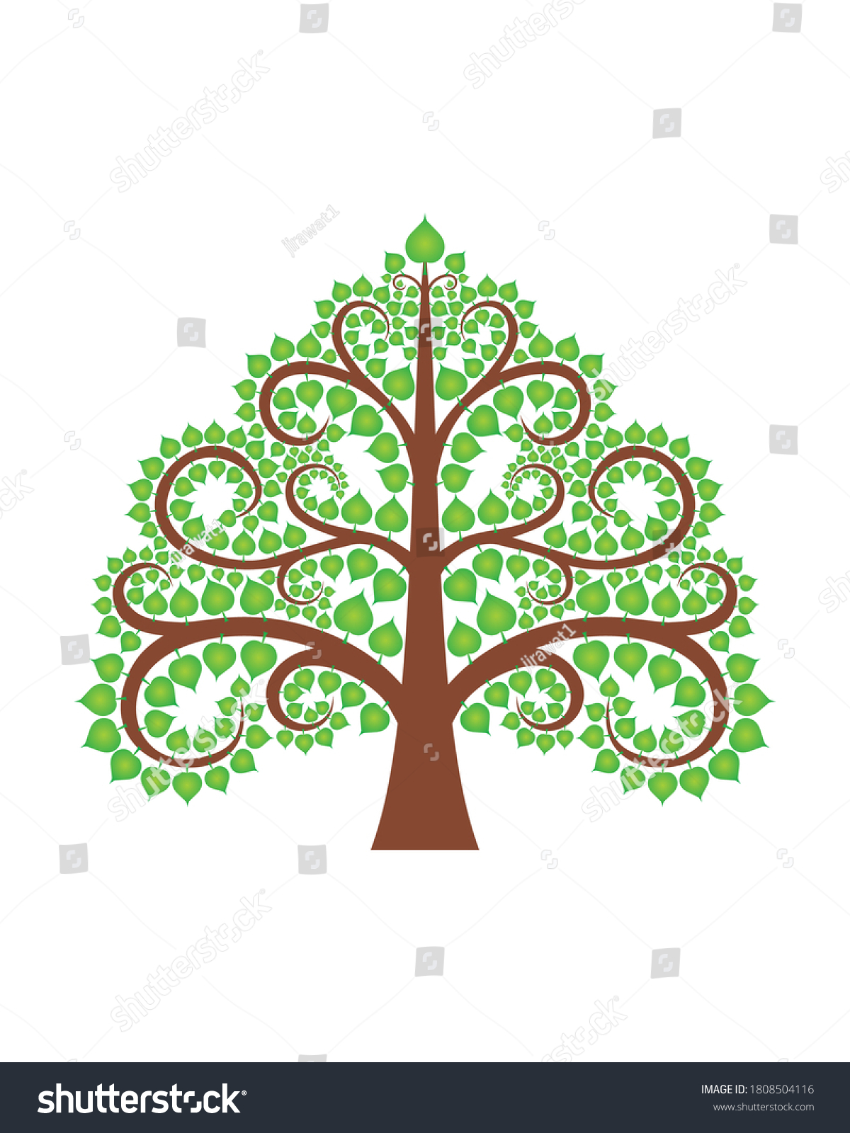 Bo Tree Vector Illustration Isolated Stock Vector (Royalty Free) 1808504116