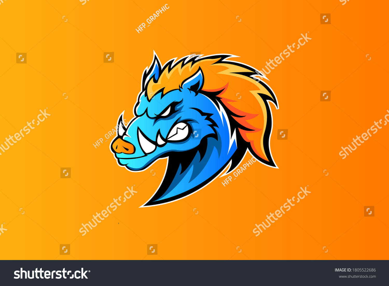 Boar Dragon Mascot Logo Vector Eps: vetor stock (livre de direitos ...