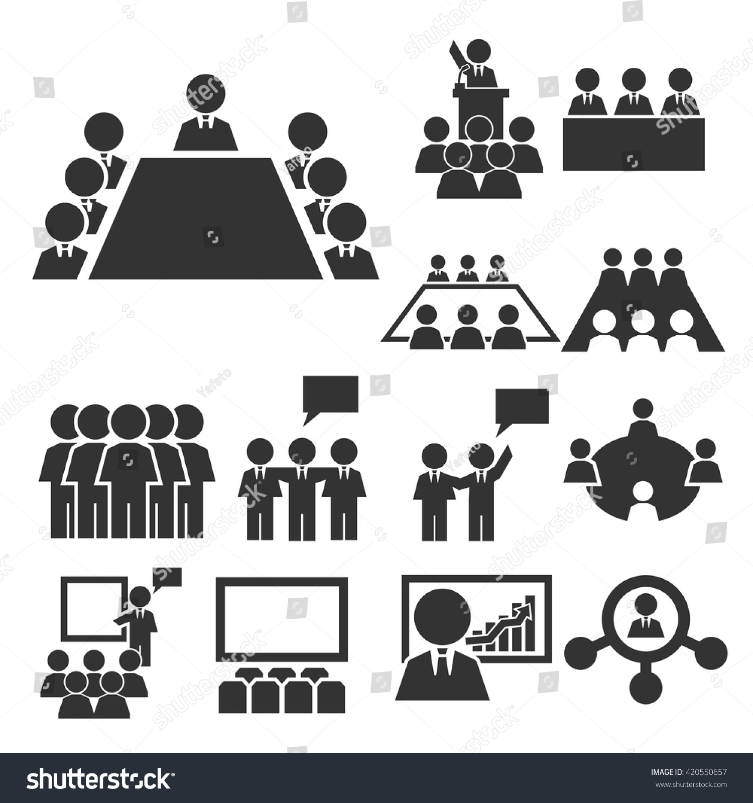 Board Committee Icon Set stockvector (rechtenvrij) 420550657 - Shutterstock