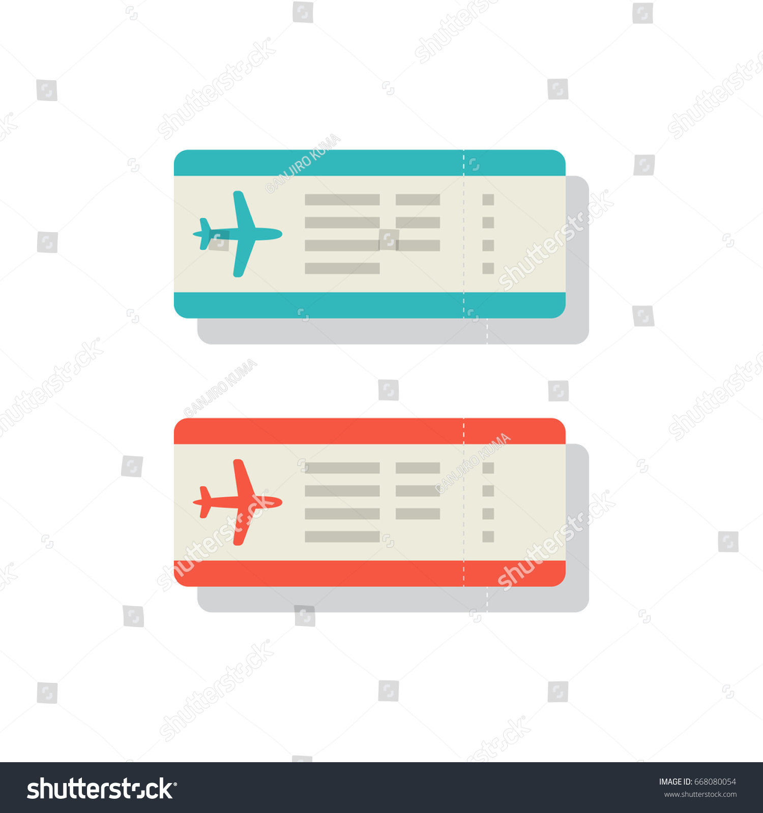 Boarding Pass Vector Illustration Stock Vector (Royalty Free) 668080054