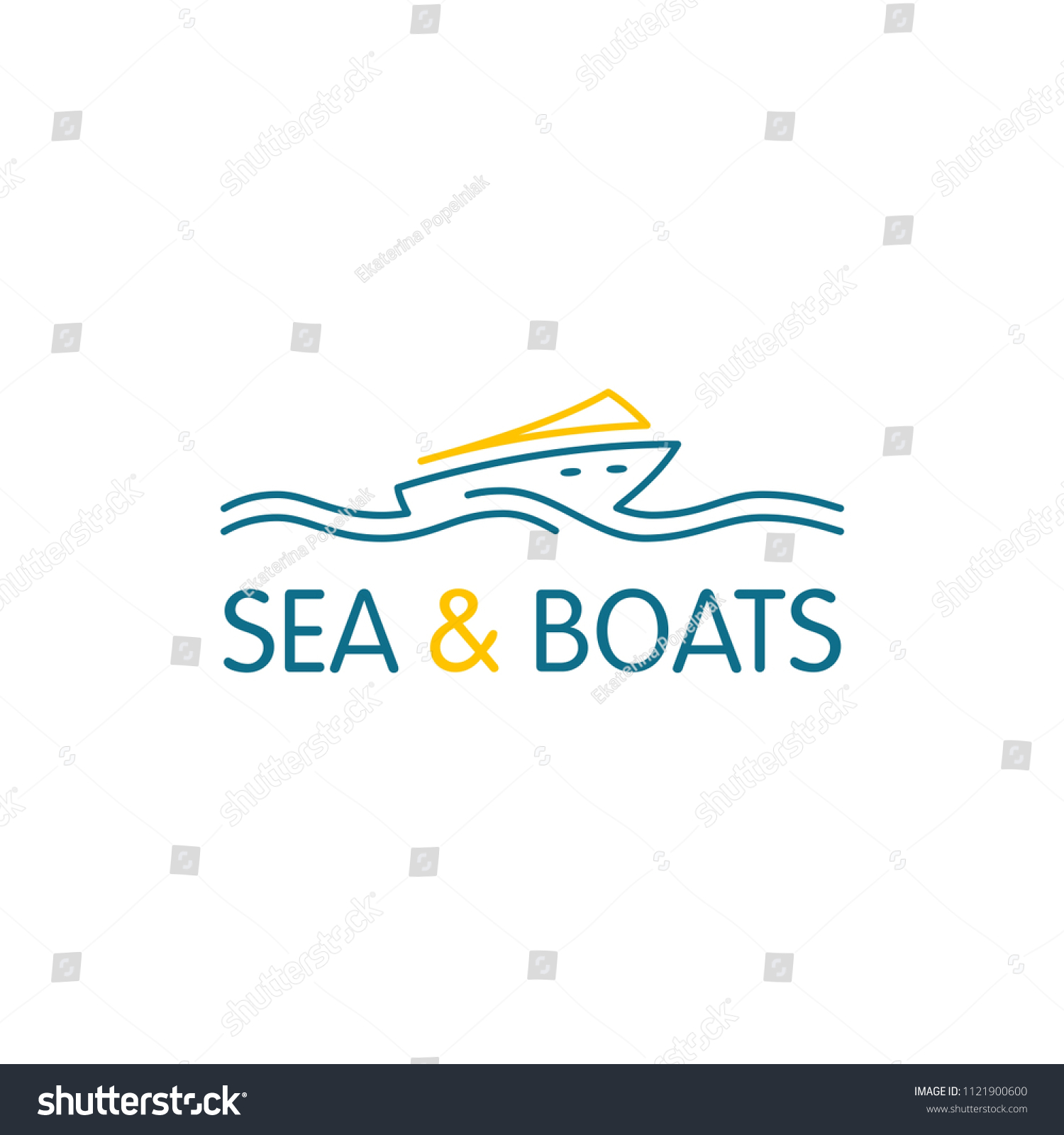 Boat Sea Vector Logo Stock Vector (Royalty Free) 1121900600 | Shutterstock