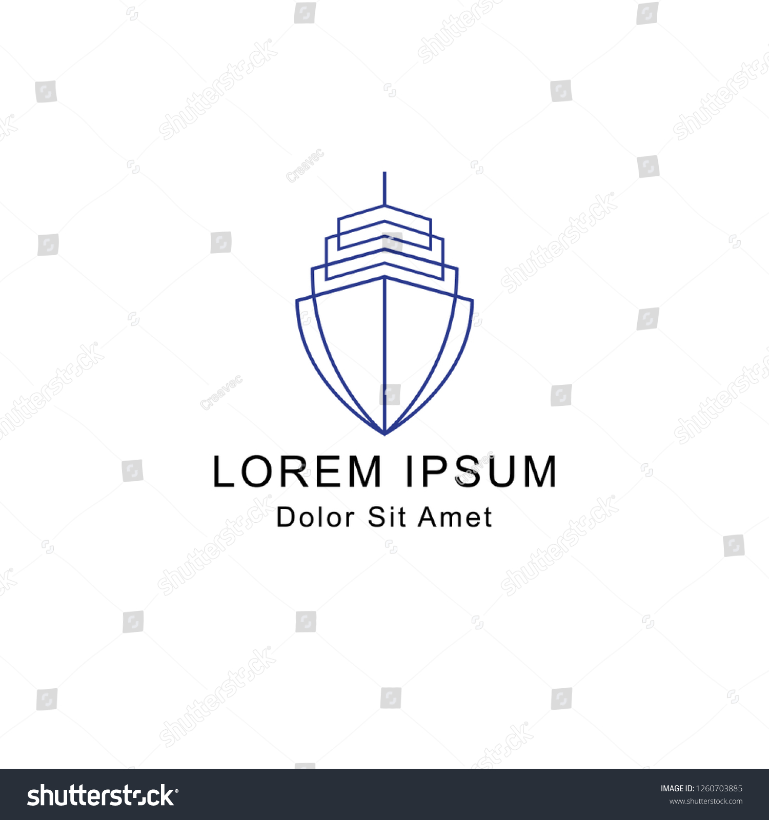 Boat Line V3 Stock Vector (Royalty Free) 1260703885 | Shutterstock