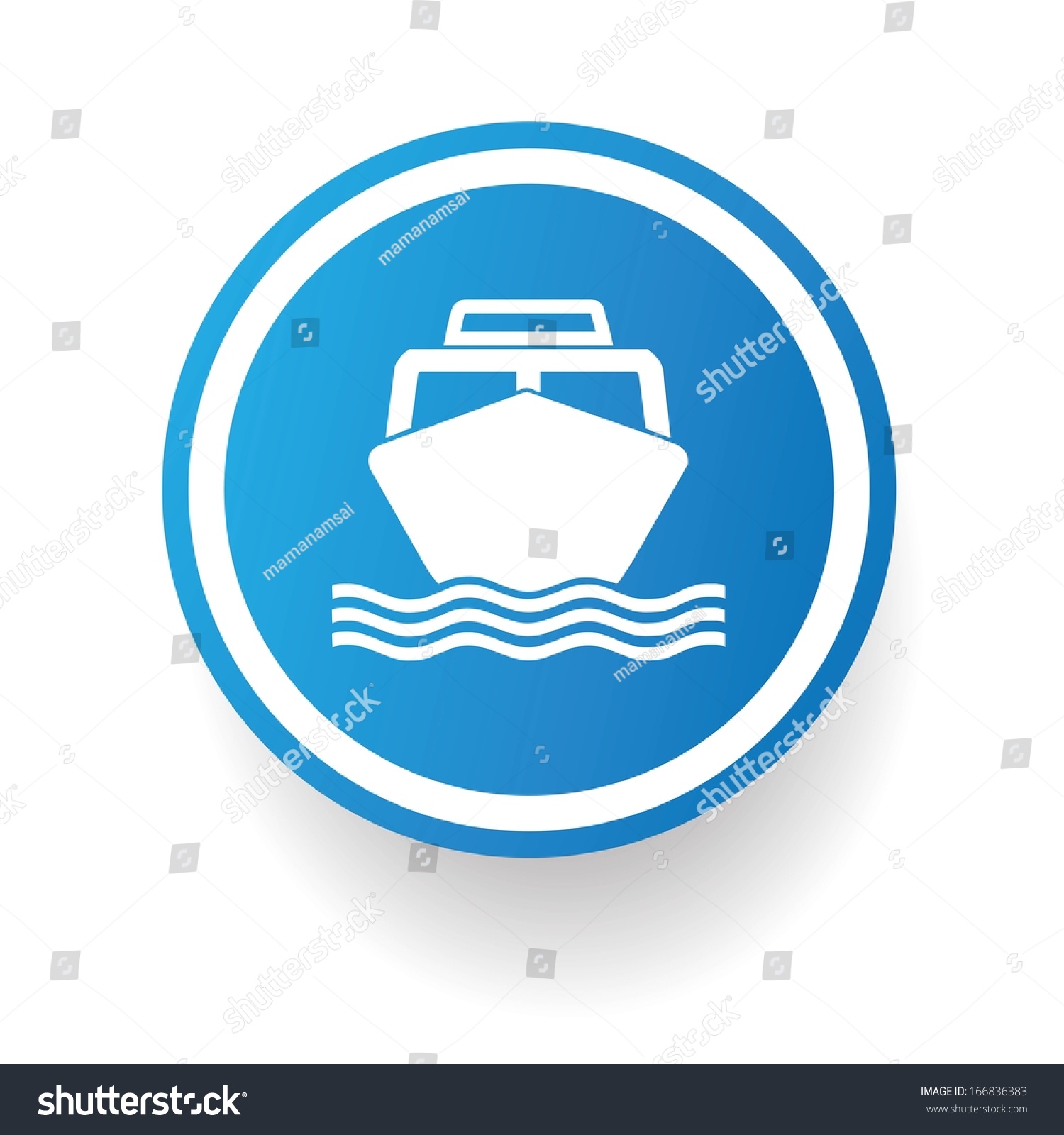 Boat Symbol Button On White Backgroundvector Stock Vector (Royalty Free ...