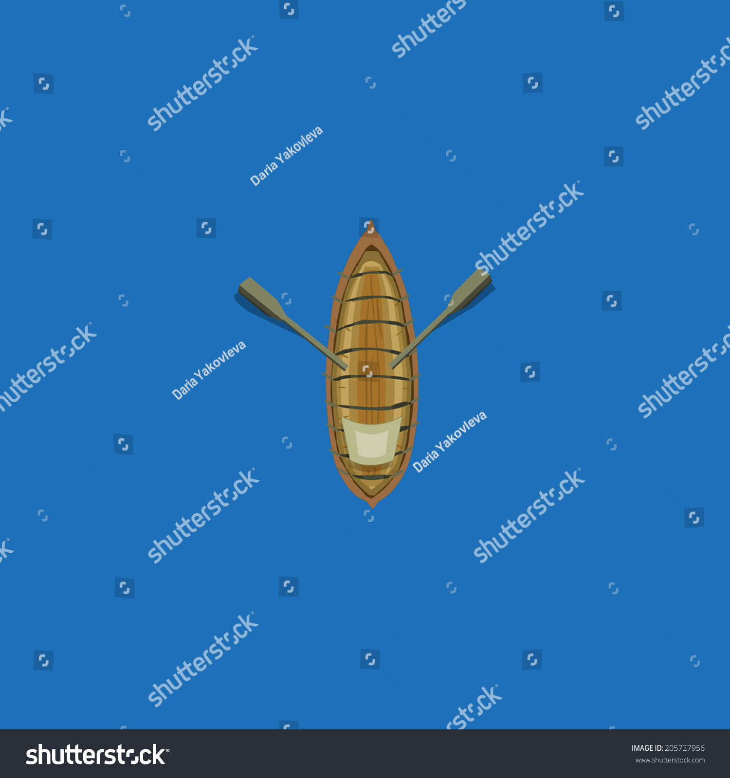 Boat Top View Vector Design App Stock Vector (Royalty Free) 205727956