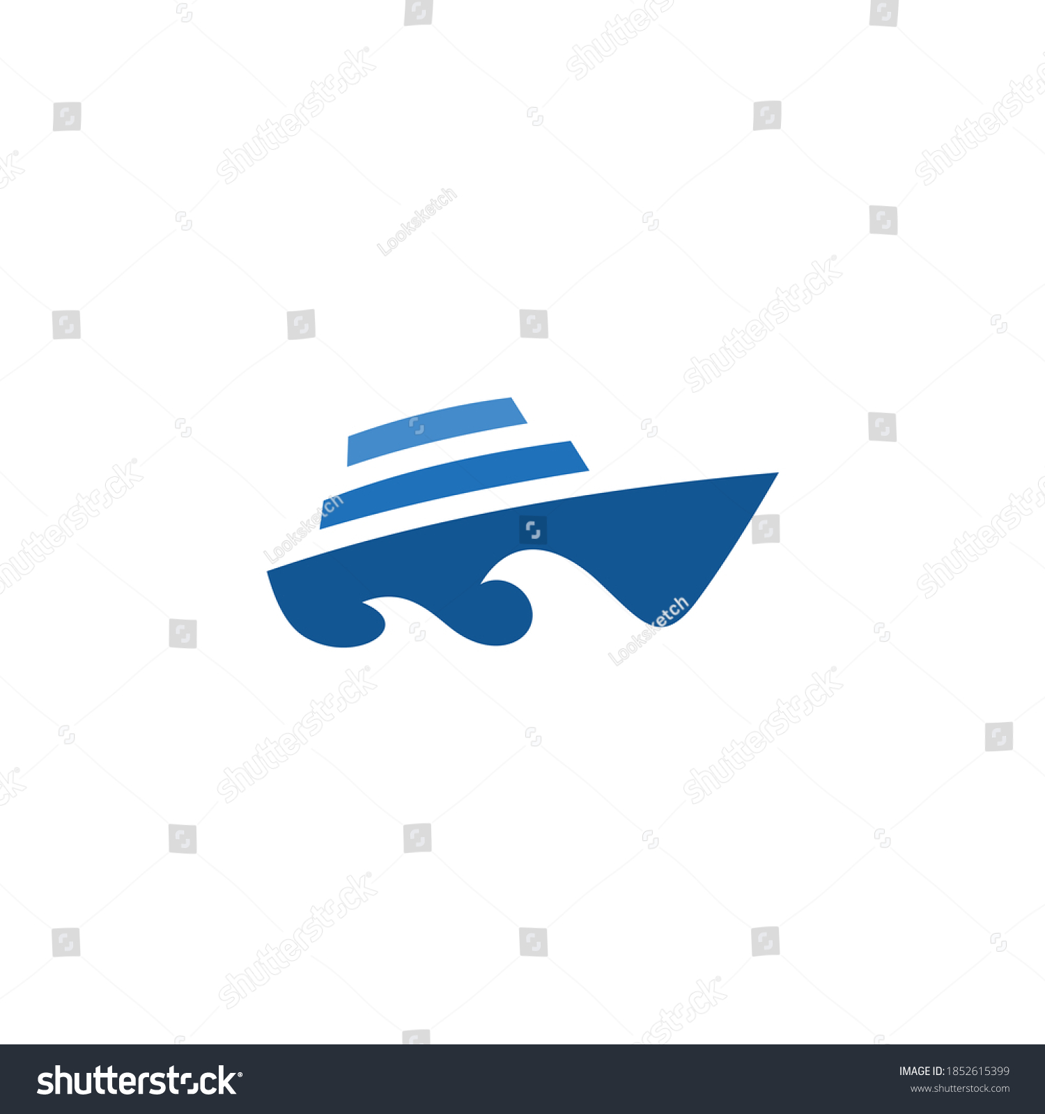 Boat Wave Vector Logo Icon Stock Vector (Royalty Free) 1852615399 ...
