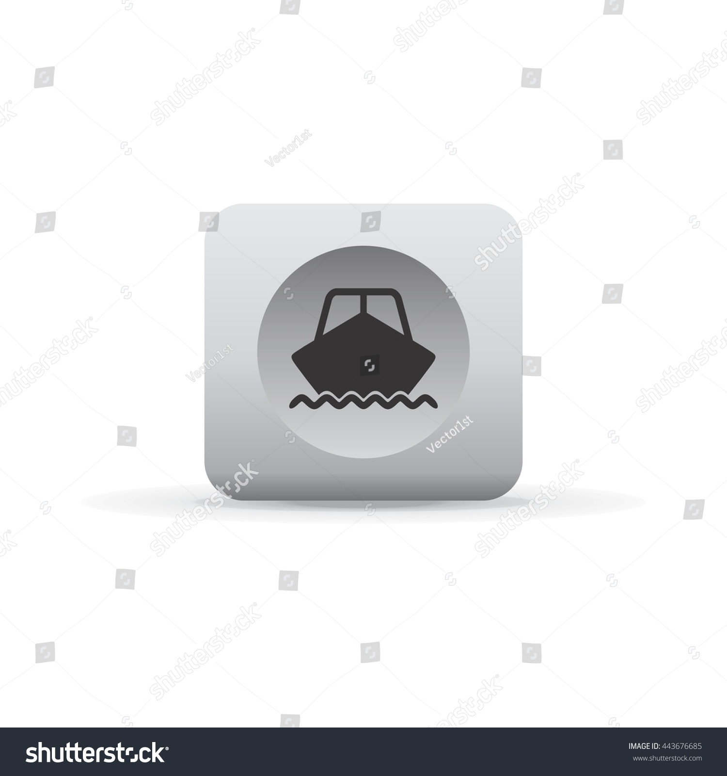 Boat White Glossy Theme Button Icon Stock Vector (Royalty Free) 443676685 | Shutterstock