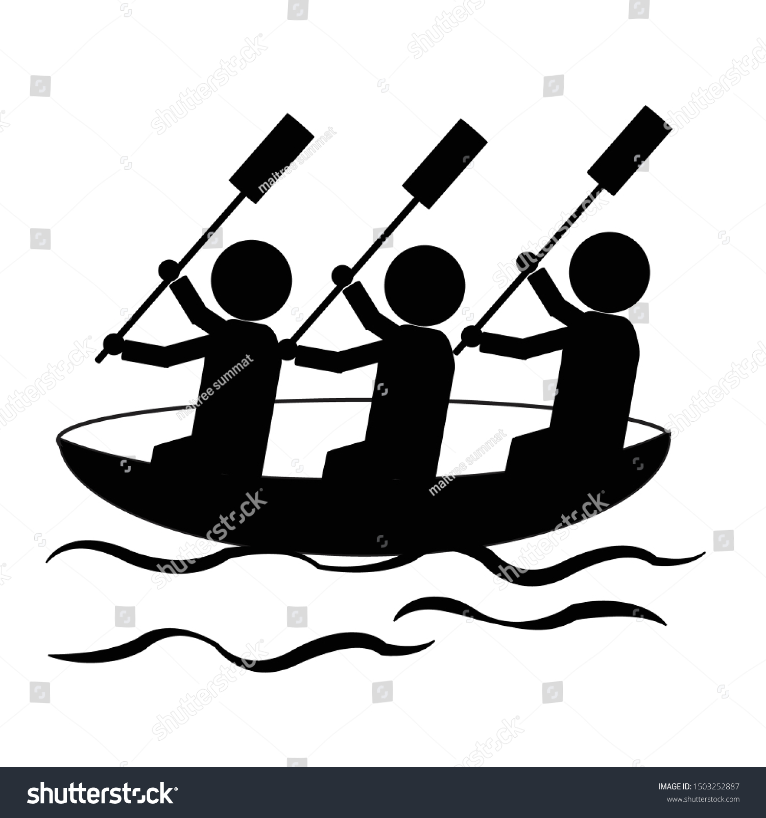 Boating Unity Teamwork On White Background: เวกเตอร์สต็อก (ปลอดค่า ...