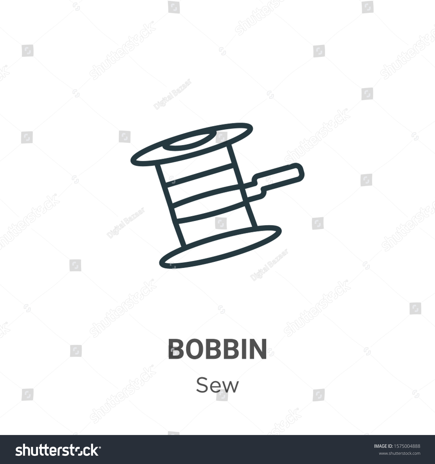 Bobbin Outline Vector Icon Thin Line Stock Vector Royalty Free
