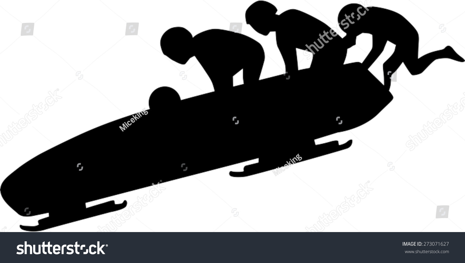 Bobsleigh Silhouette Stock Vector (Royalty Free) 273071627
