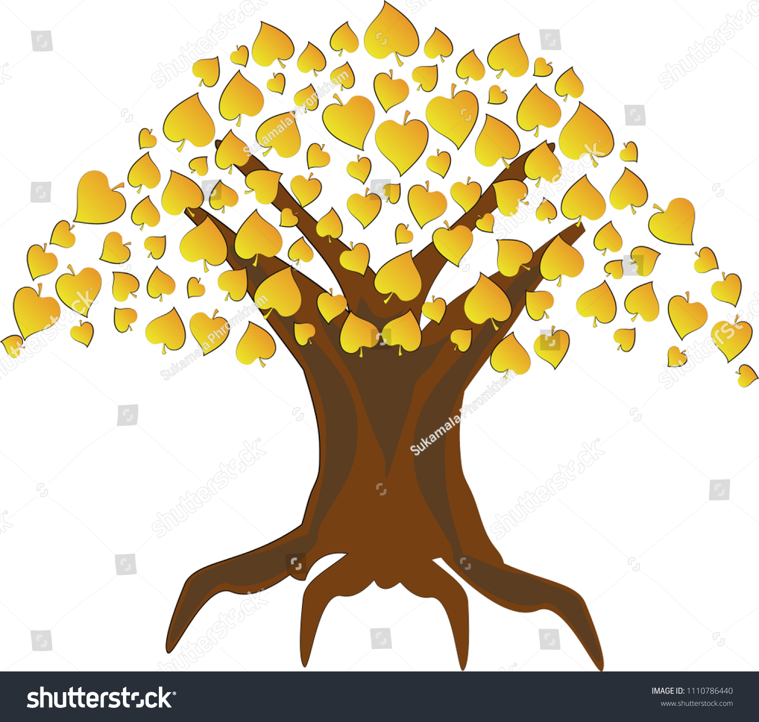 Bodhi Big Tree Isolate Vector Illustration Stock Vector (Royalty Free ...