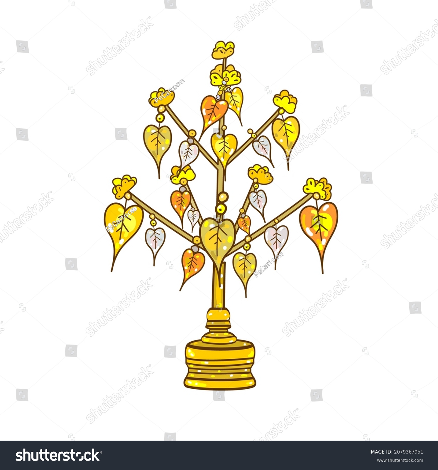 Bodhi Tree On White Background Stock Vector (Royalty Free) 2079367951 ...