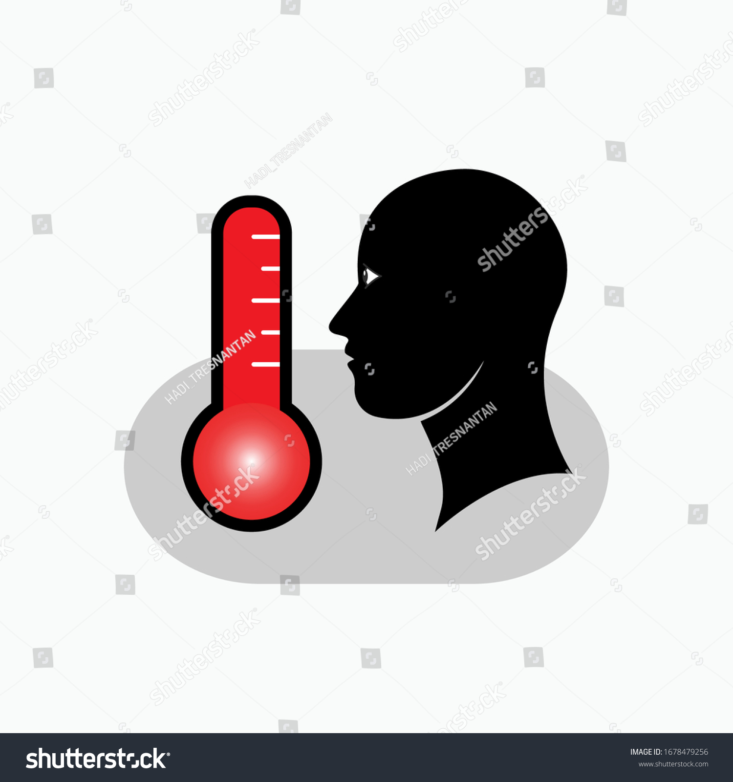 Body Temperature Icon Human Physically Condition Stock Vector (Royalty ...