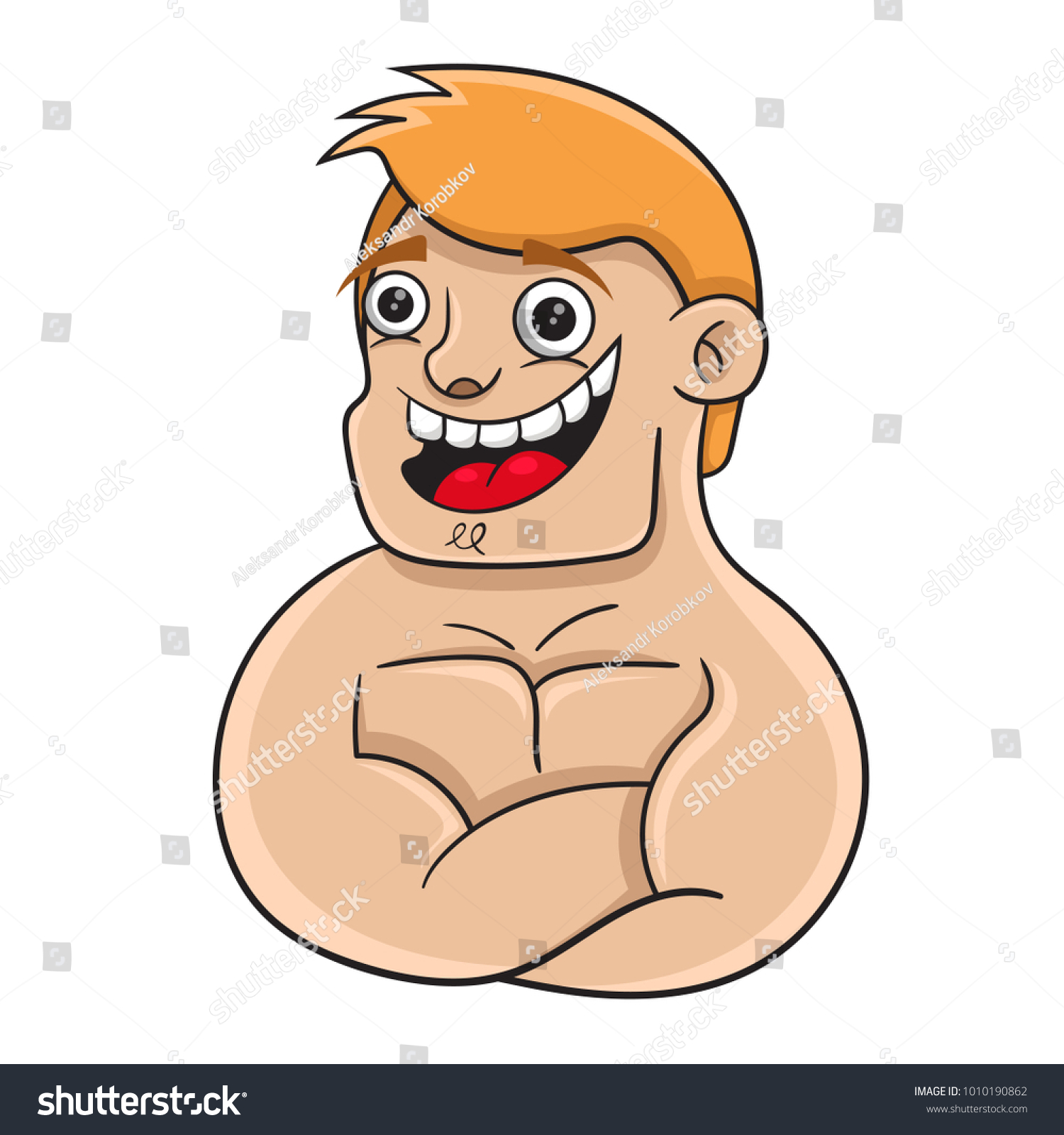 Bodybuilder Cartoon Character Vector Illustration Stock Vector (Royalty ...