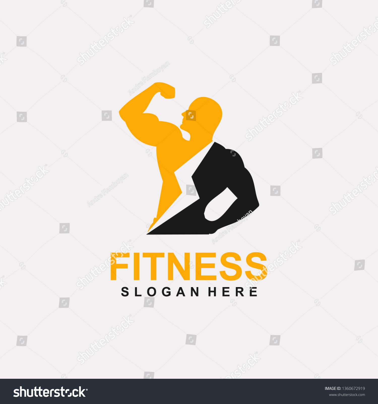 Bodybuilder Logo Template Stock Vector (Royalty Free) 1360672919 ...
