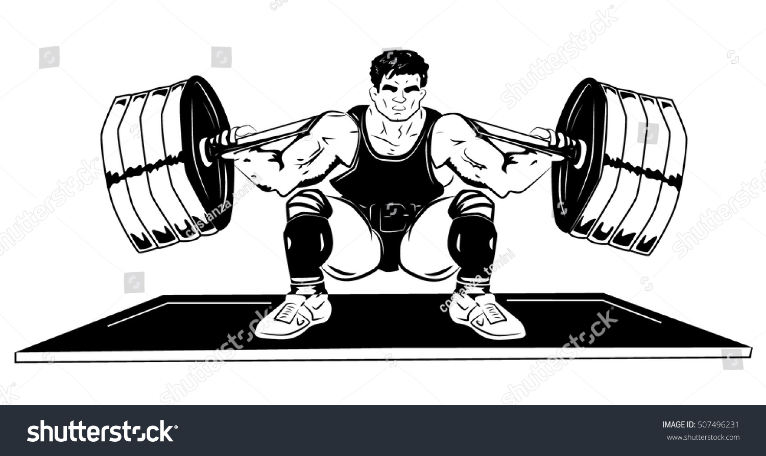 Bodybuilder Vector Illustration Stock Vector (Royalty Free) 507496231 ...