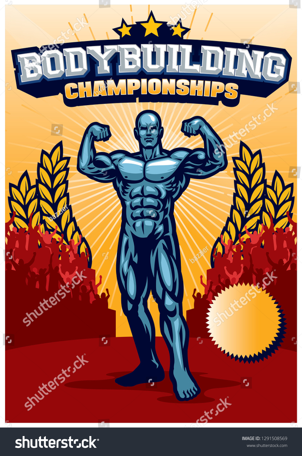 Bodybuilding Event Poster Design: vector de stock (libre de regalías ...