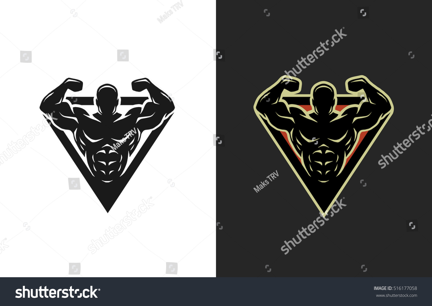 Bodybuilding Logo Two Options Stock Vector (Royalty Free) 516177058 ...