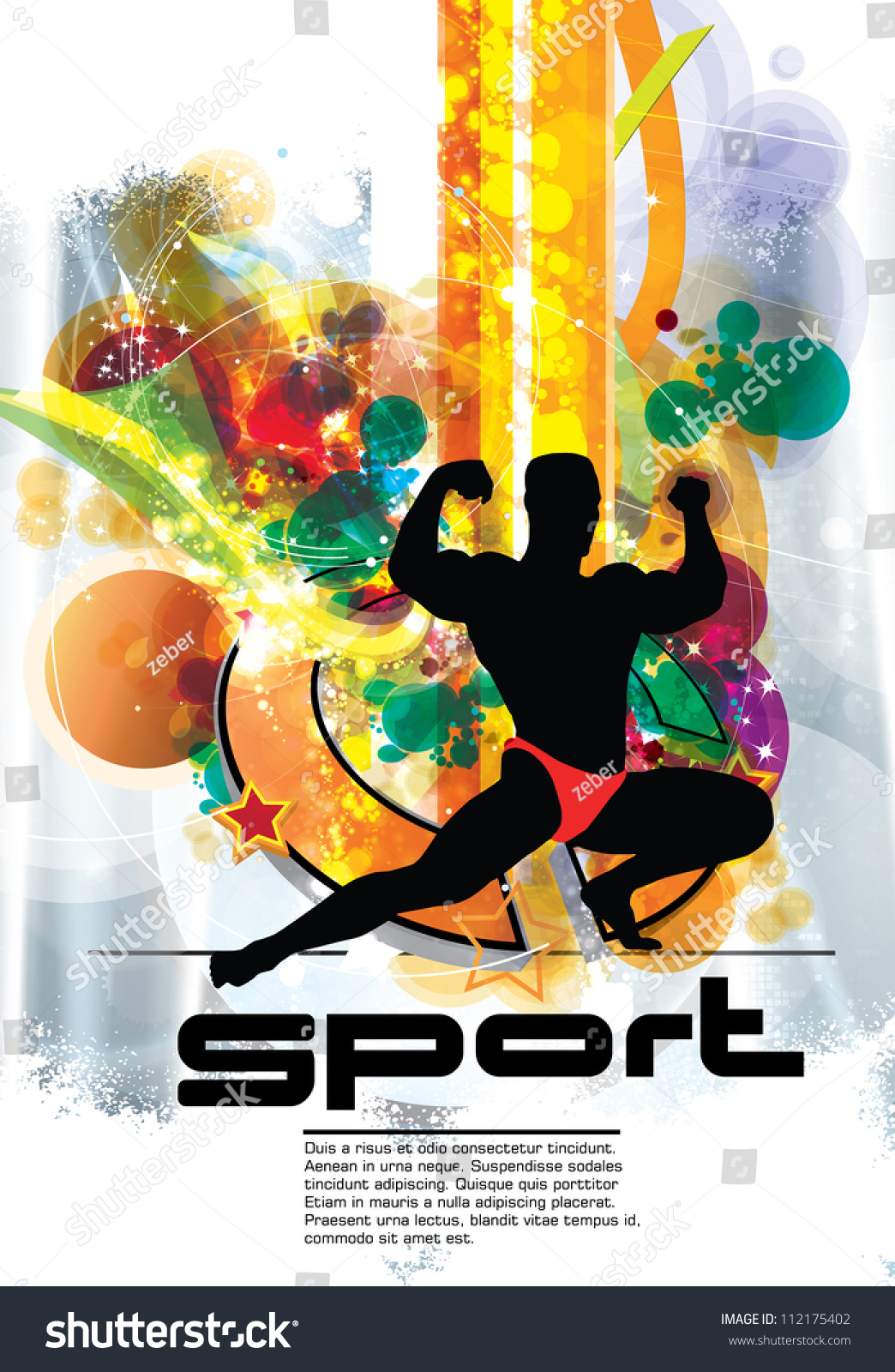 Bodybuilding Poster Stock Vector (Royalty Free) 112175402