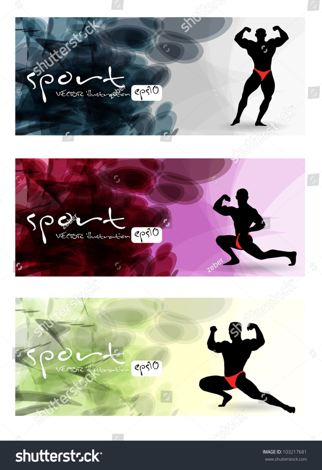 Bodybuilding Vector Banner Stock Vector (Royalty Free) 103217681