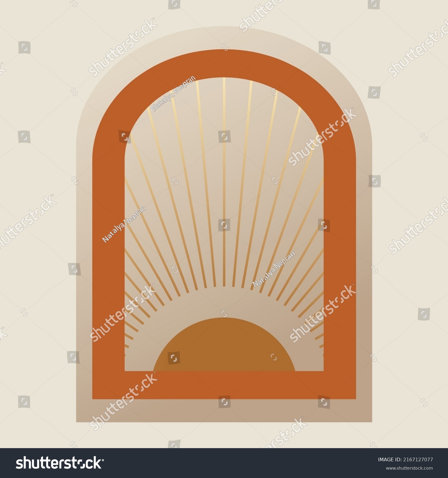 Boho Linear Gradient Sun Arch Illustration Stock Vector (Royalty Free ...