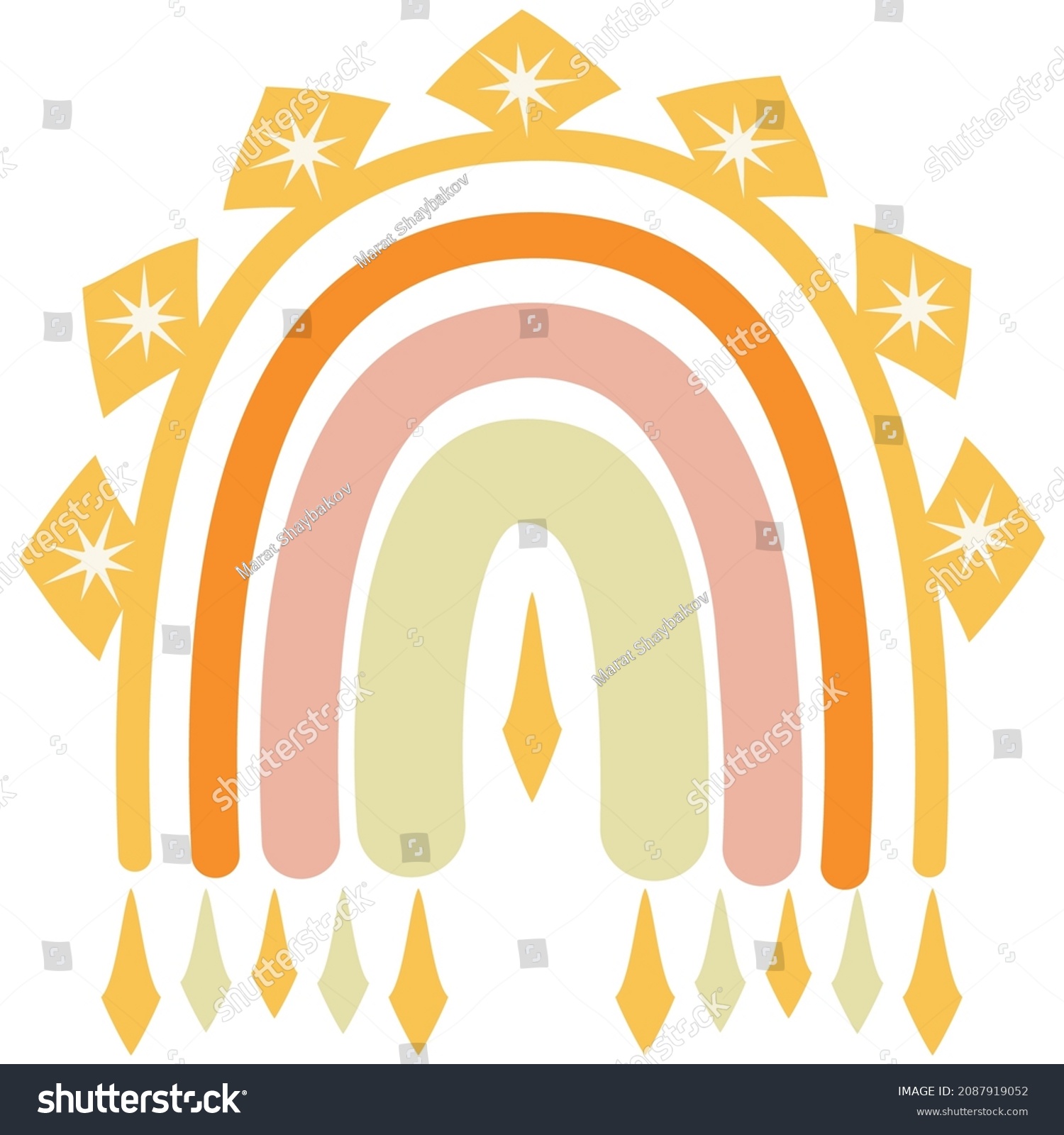 Boho Sun Decor Sun Rainbow Stock Vector (Royalty Free) 2087919052 ...