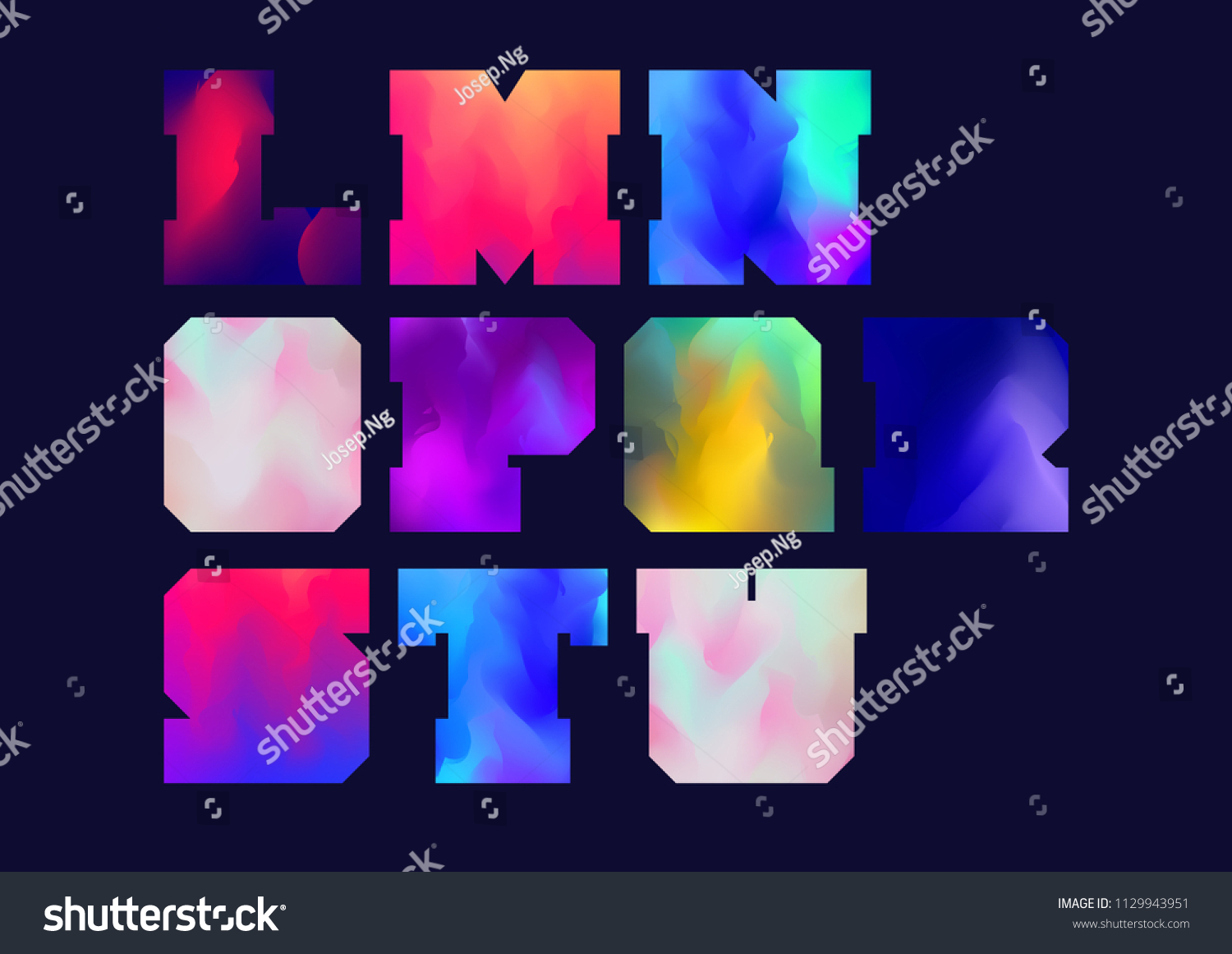Bold Font Set Stock Vector (Royalty Free) 1129943951